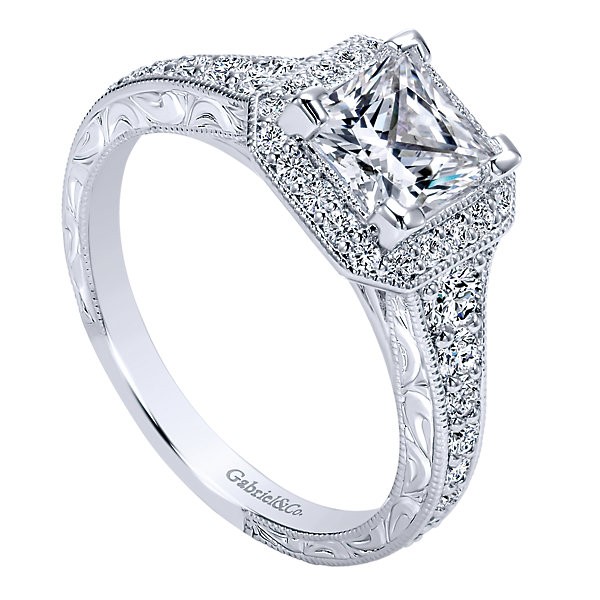Diamond Cushion Cut Halo Engagement Ring | Brooks Diamonds