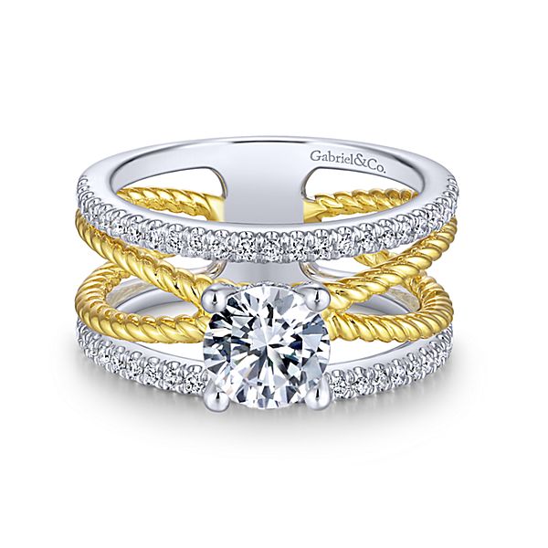 Two Tone Bypass Engagement Ring • Brooks Diamonds
